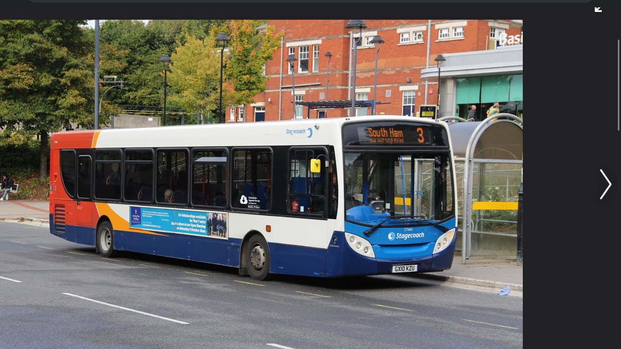 Bus ride on 27666 GX10 KZU E300 route 13 Basingstoke-Alton bus carried ...