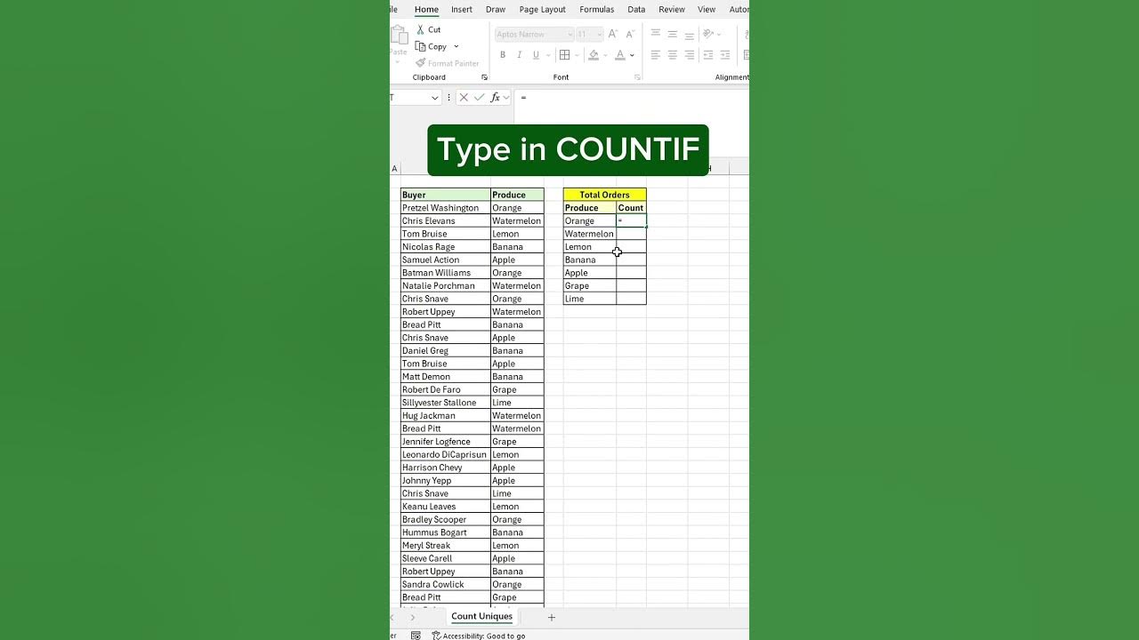 Master UNIQUE & COUNTIF in Excel! 🔥📊 #ExcelTips #short #shorts #shortvideo #youtubeshorts #excel ...