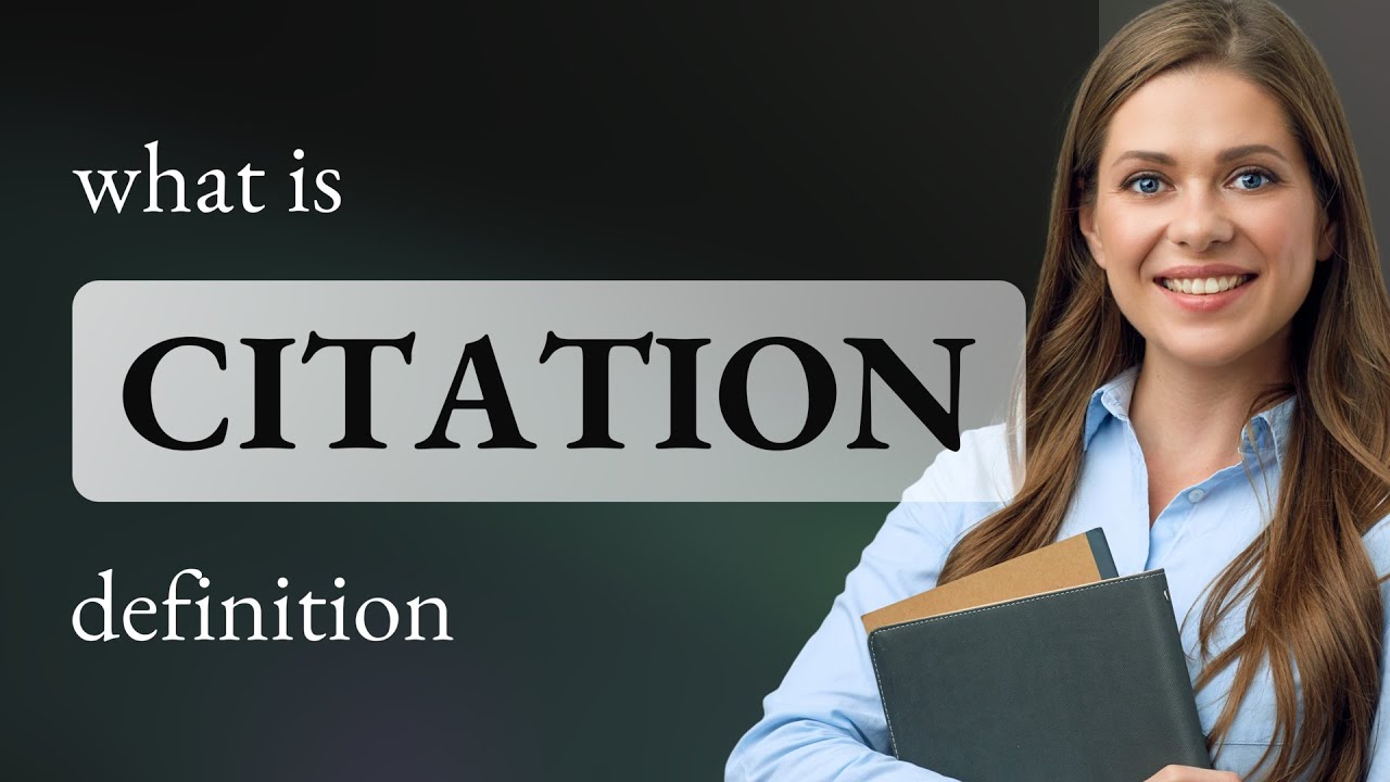 Citation — what is CITATION definition - YouTube