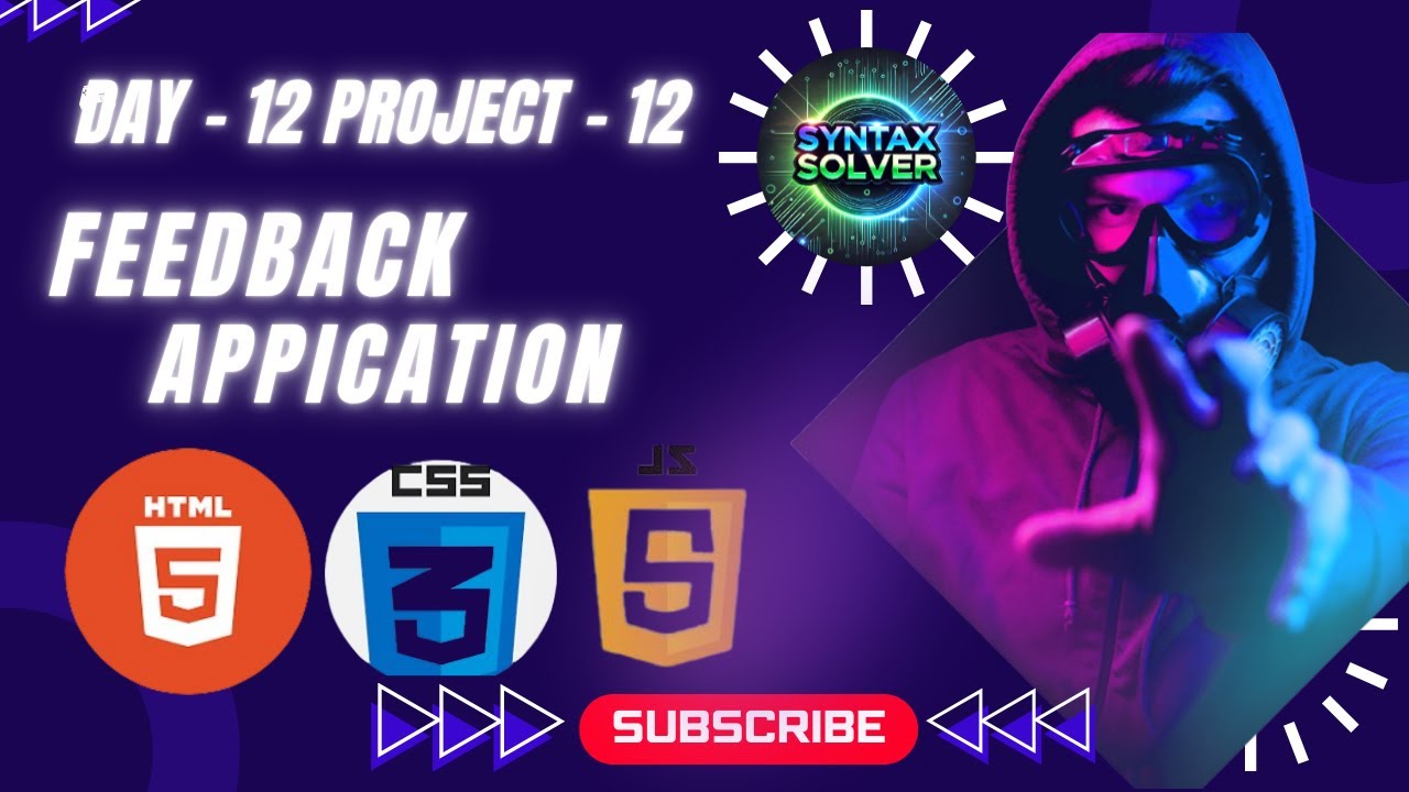 Build Feedback Application Using HTML CSS & JS #syntaxsolver # ...