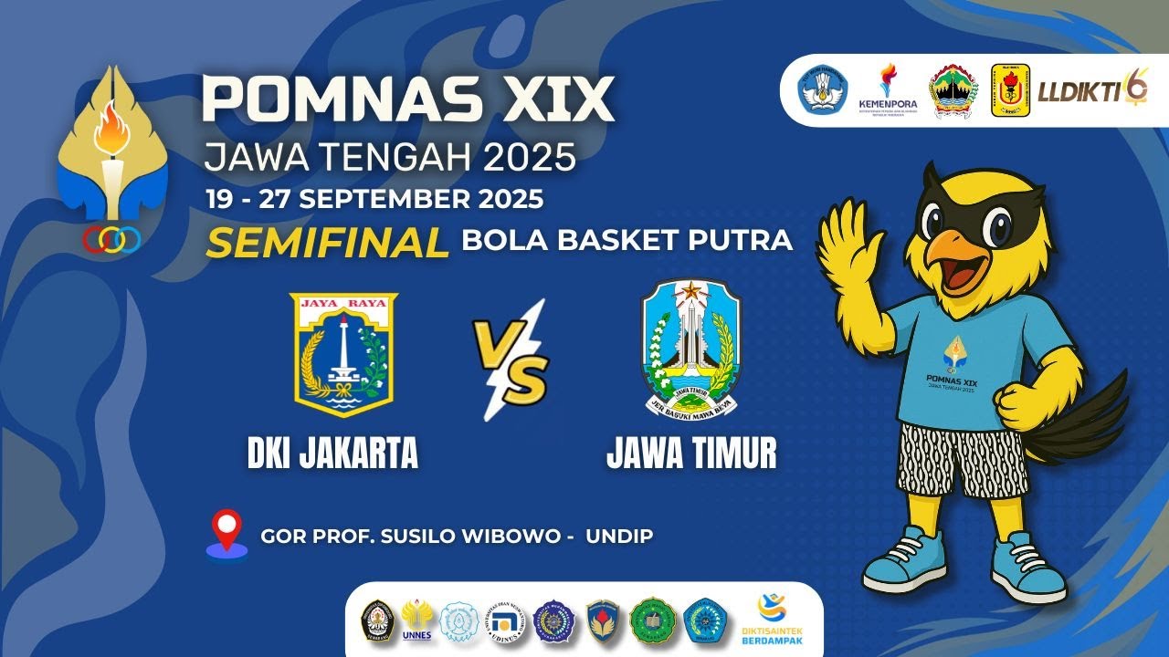 POMNAS XIX 2025 | SEMIFINAL BOLA BASKET PUTRA | DKI JAKARTA VS JAWA ...