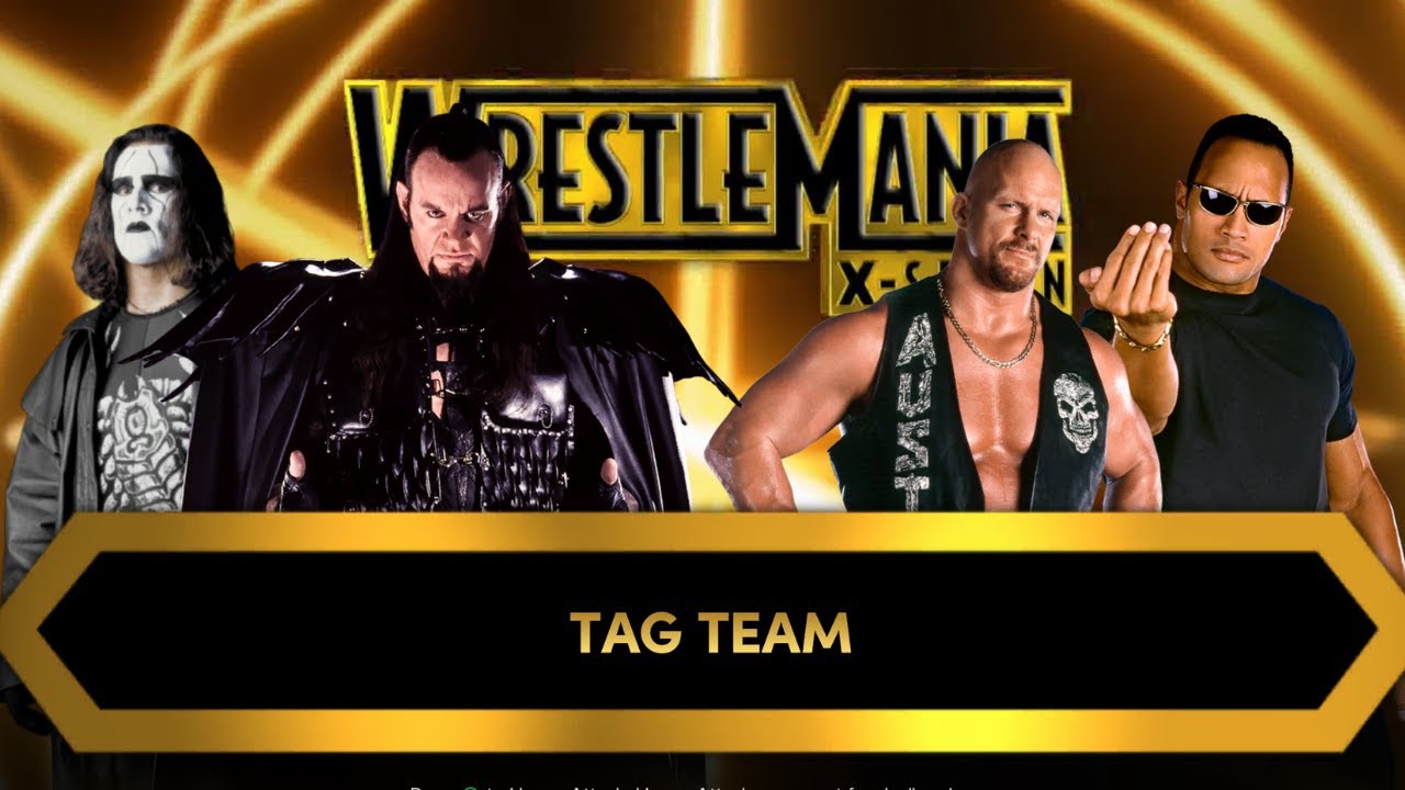 WWE 2K24 UNDERTAKER & STING VS STONE COLD STEVE AUSTIN & THE ROCK TAG ...