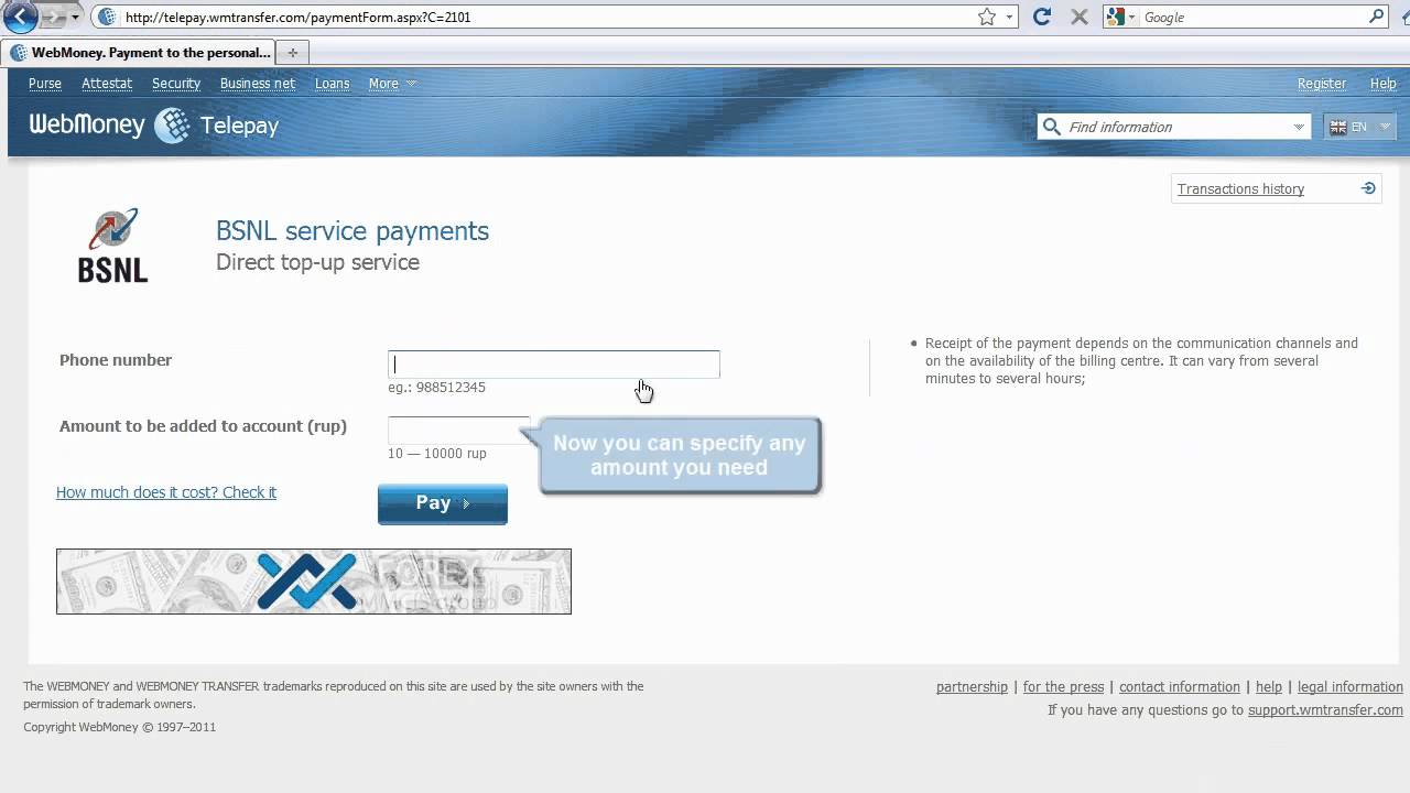 WebMoney News: New Indian operators on telepay.wmtransfer.com - YouTube