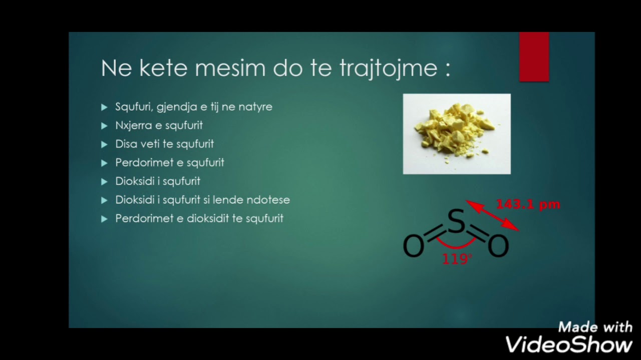 Squfuri dhe dioksidi i squfurit -Gilda Tangu- - YouTube