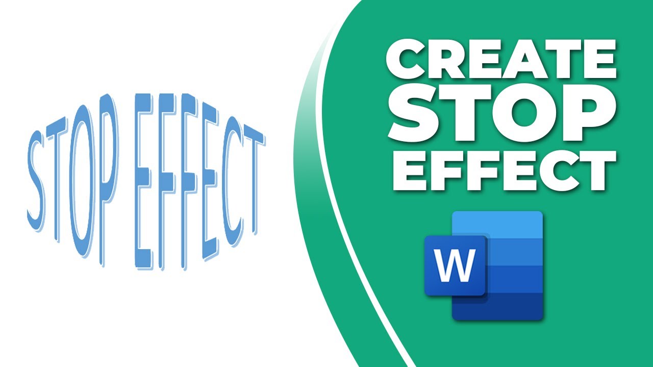 How to create stop effect to text in word - YouTube