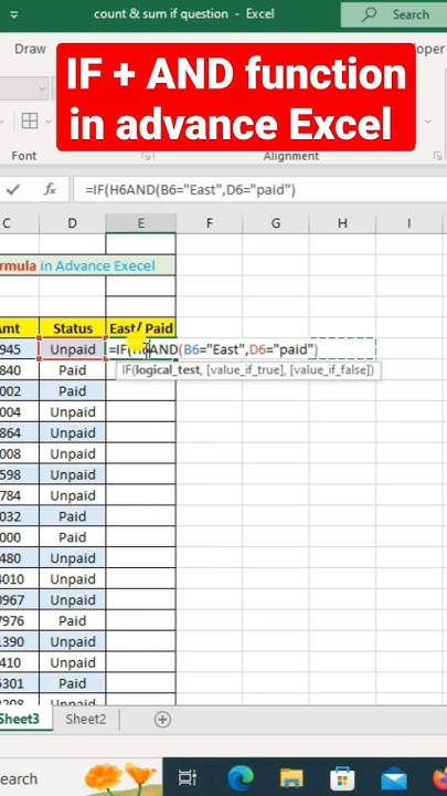 if + And formula with two conditions in Advance Excel #ifformula #if # ...