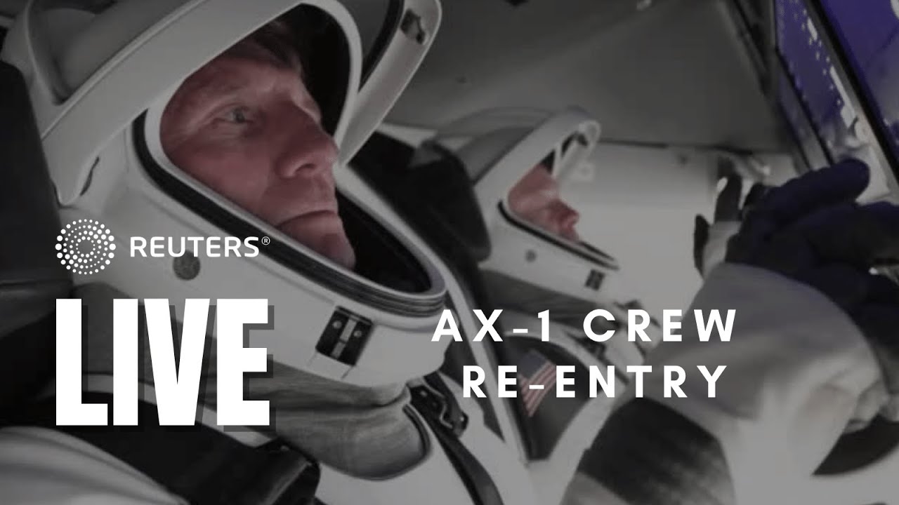 LIVE: Ax-1 crew completes re-entry, splashdown off Florida coast - YouTube