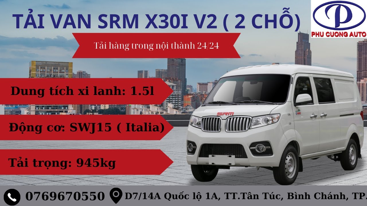 SRM X30i V2 | Xe van lưu thông 24/24 | oto Phú Cường - YouTube