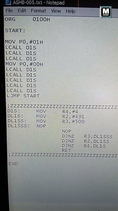 Ep.7/MCS-51 Assembly Coding/Tutorial/การเพิ่มหน่วงเวลา(Increase delay time) - YouTube