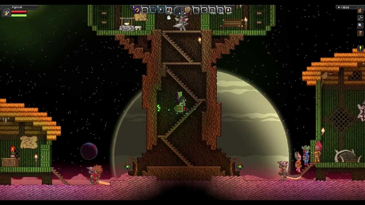 Let's play Starbound - Episode 08 - gravity neutralizer tech & floran moon village - part 02 ...