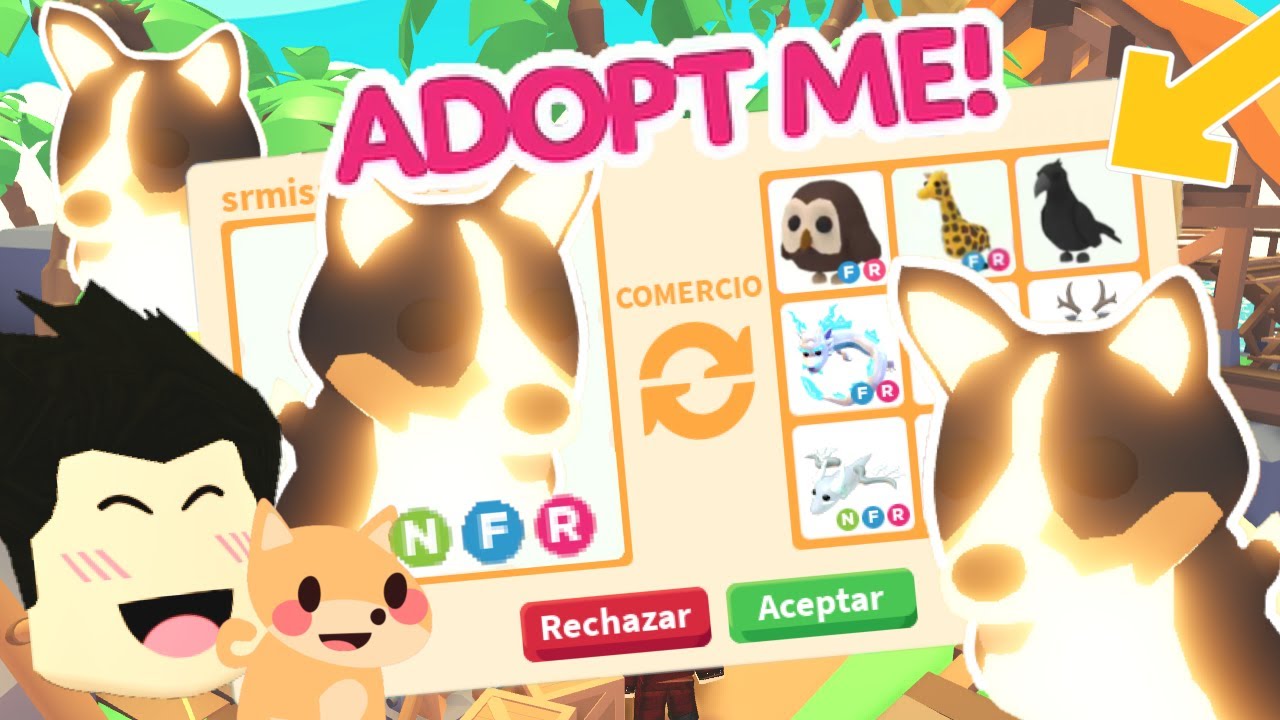 Adopt me ... tradeo el primer corgi real neón - YouTube