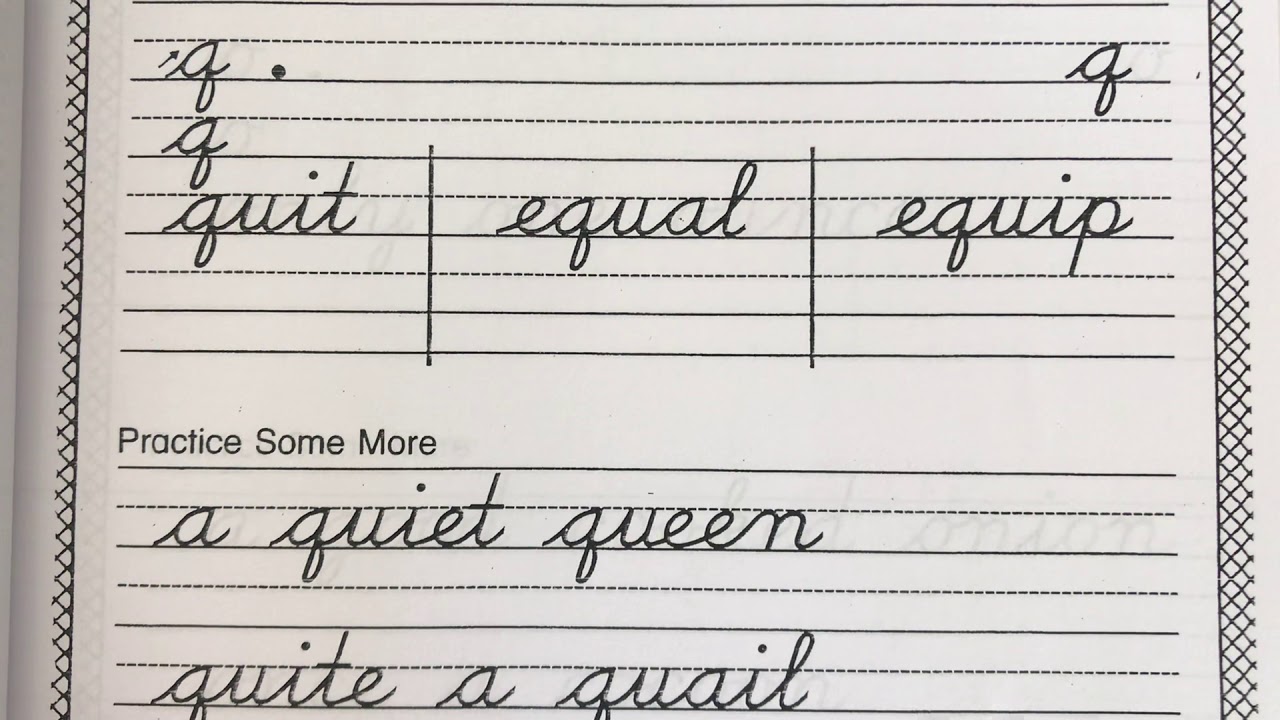 Cursive Lowercase Q YouTube Cursive Lowercase Q YouTube