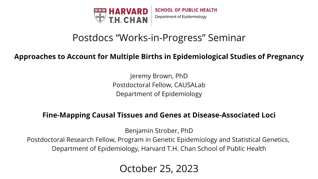 Postdocs “Works-in-Progress” Seminar October 25, 2023 - YouTube