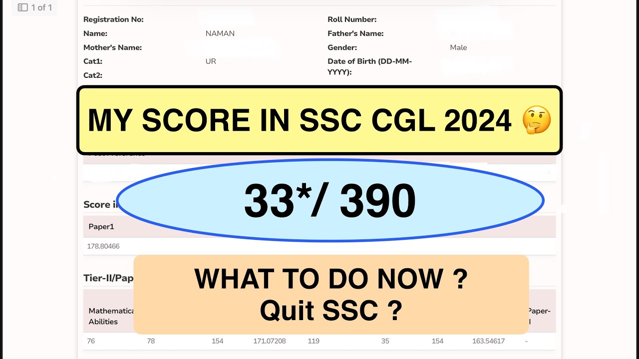 MY SCORECARD IN SSC CGL 2024👍| Time To Quit SSC ? | As a Fresher or ...