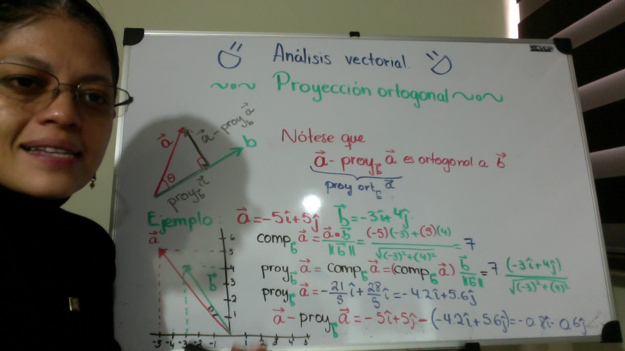 Análisis vectorial. Proyección ortogonal de un vector sobre otro y ...