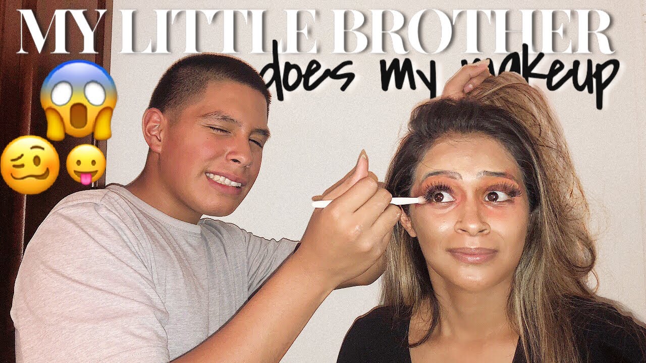 MY LITTLE BROTHER DOES MY MAKEUP! - YouTube