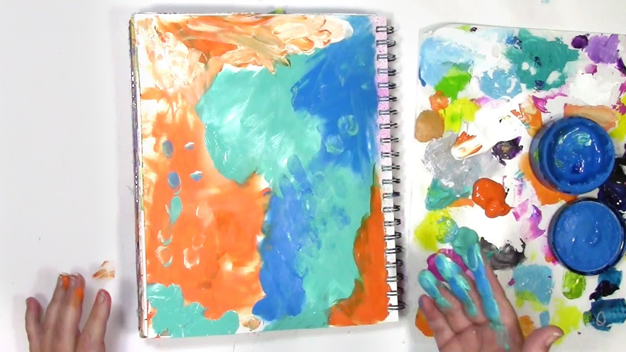How to Finger Paint to Create an Art Journal Background - YouTube