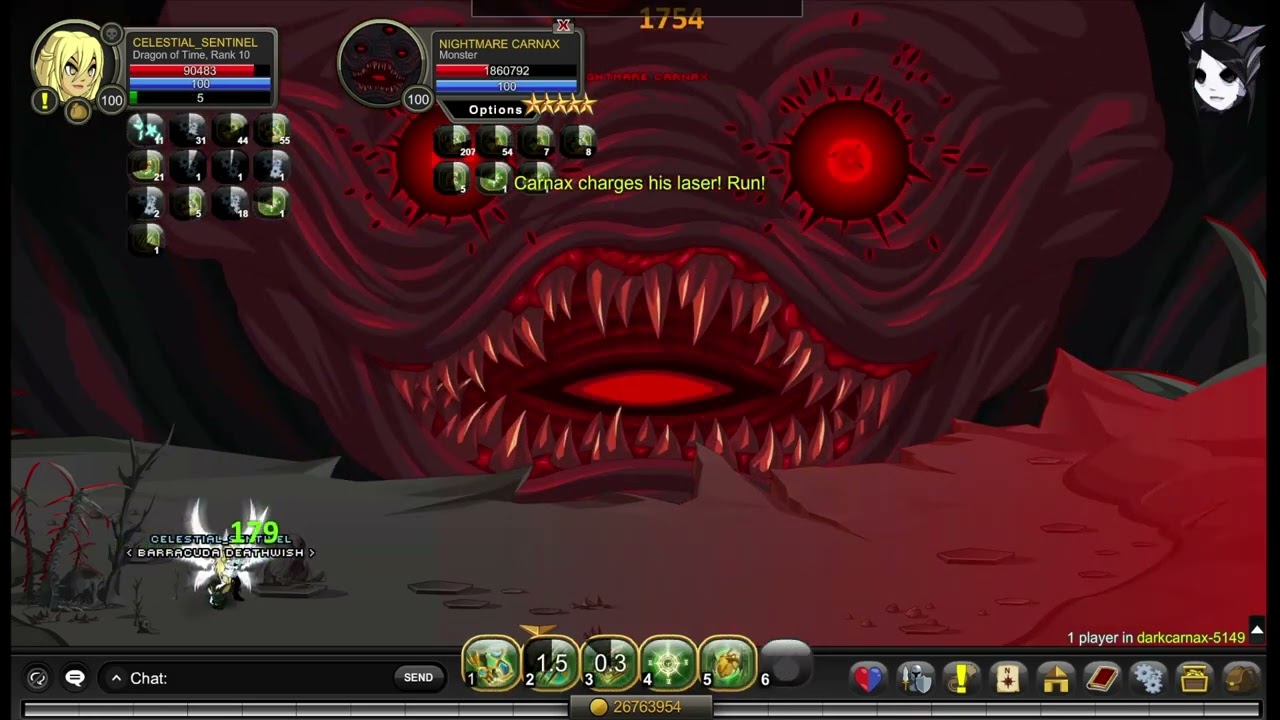 AQW - Nightmare Carnax (Solo: Dragon of Time) (Potless) - YouTube