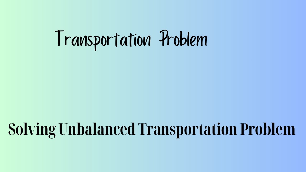 SOLVING UNBALANCED TRANSPORTATION PROBLEM HAVING DEGENARACY IN ...