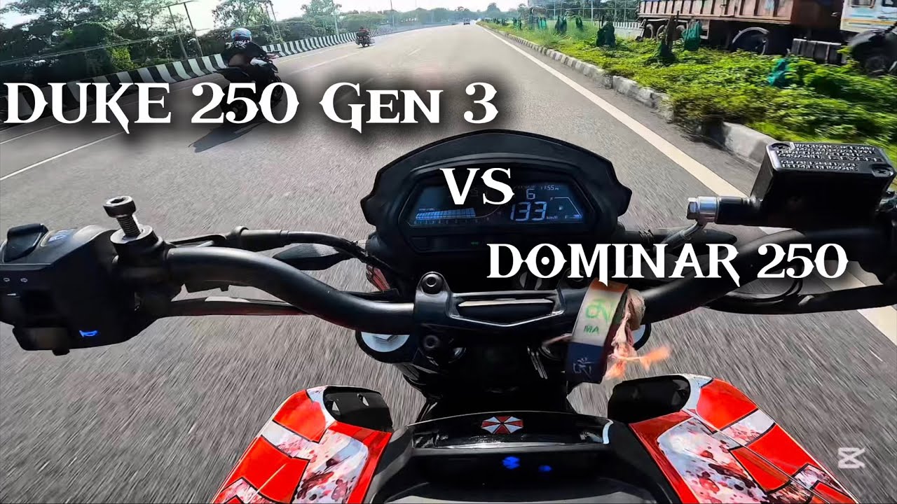 Duke 250 Gen 3 vs Dominar 250 | Drag Race | Dominar 250 vs Duke 250 ...