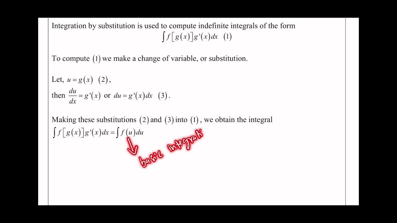 Basic Concept of Integration using substitution - YouTube