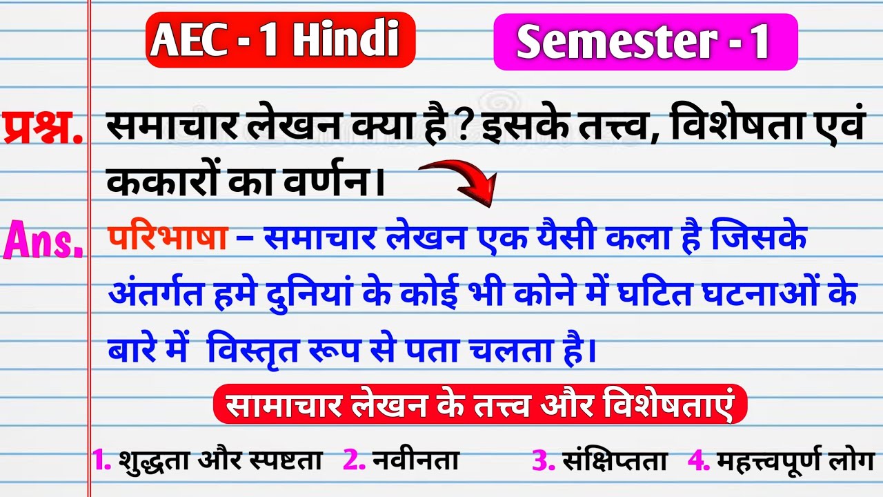 समाचार लेखन क्या है। Samachar lekhan kya hai। samachar lekhan ke tatva ...
