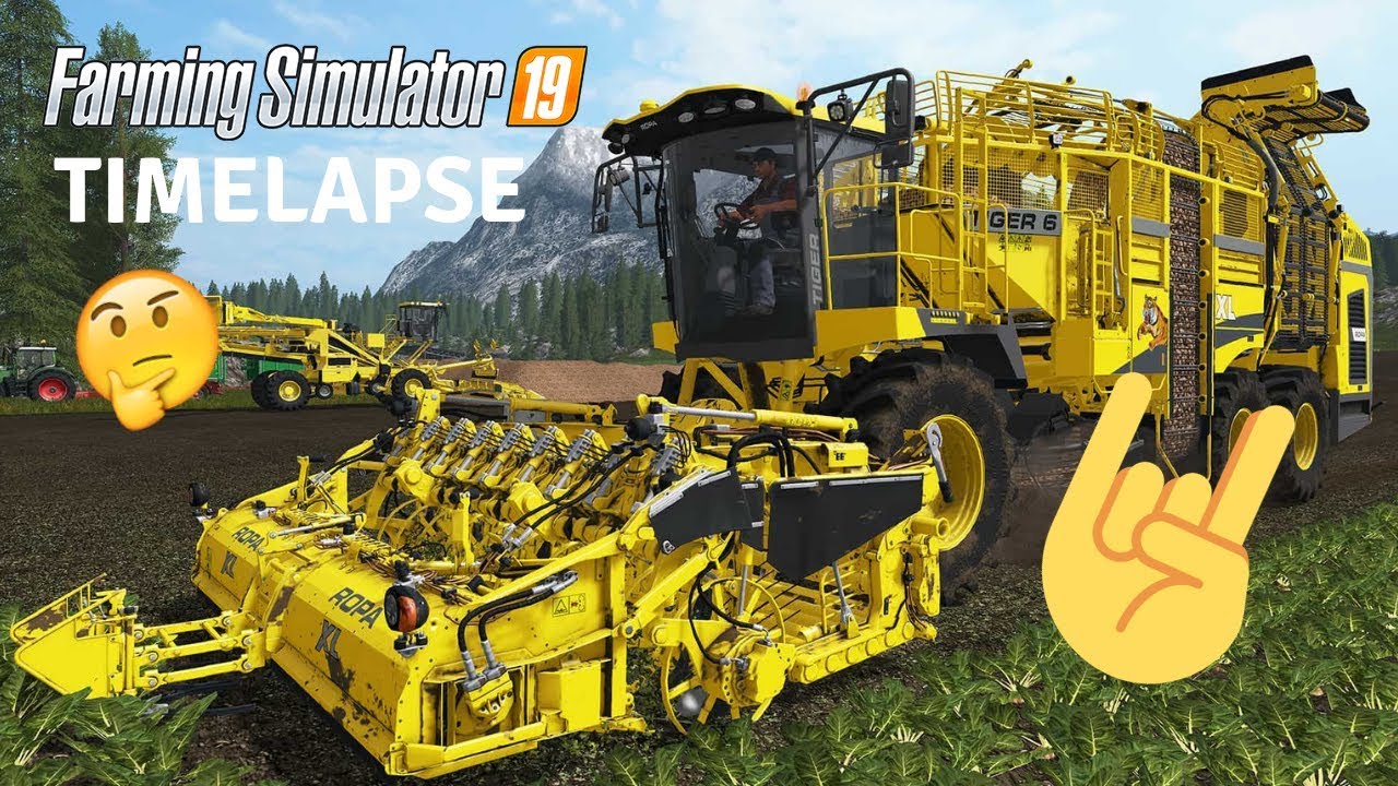 Farming Simulator 19 | Timelapse # 2 ropa tiger 6 xl + barbabietole ...