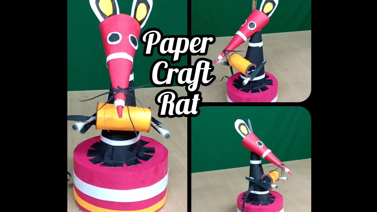 How to Make Paper Craft Rat, Easy Way Craft, Tutorial - YouTube