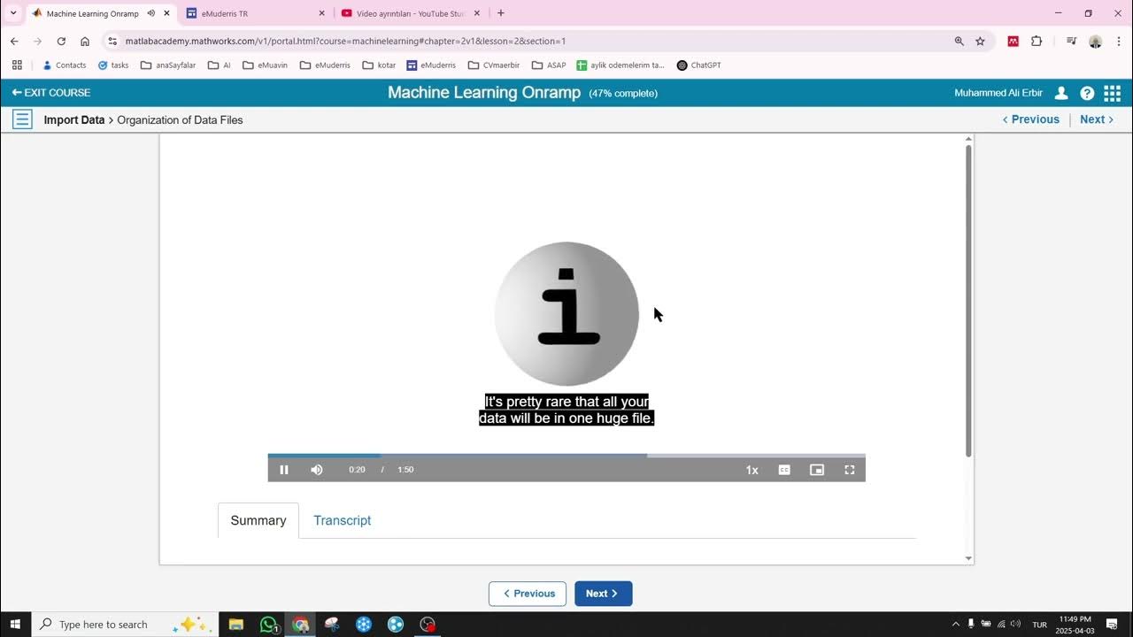 MATLAB, Makine Öğrenmesine Giriş, Machine Learning ONRAMP, L2: import data, eMuderris - YouTube
