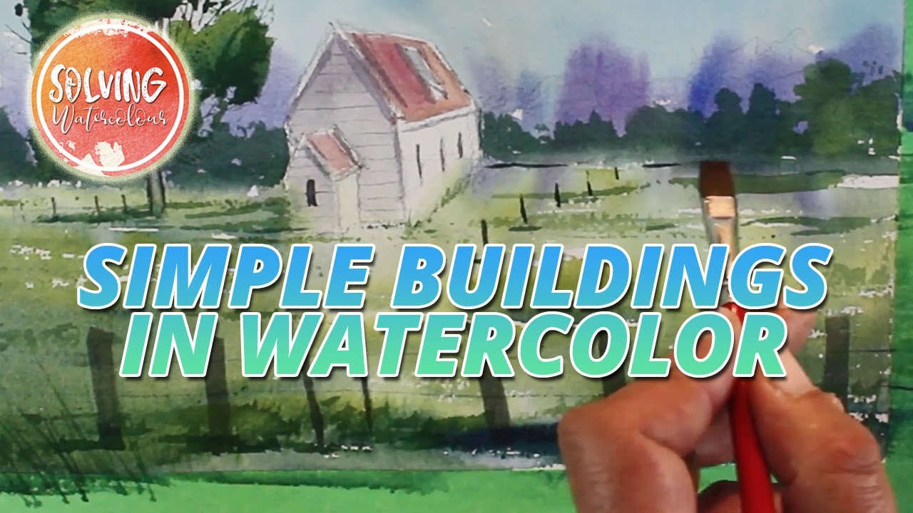 How To Paint A Simple Building In Watercolor - YouTube