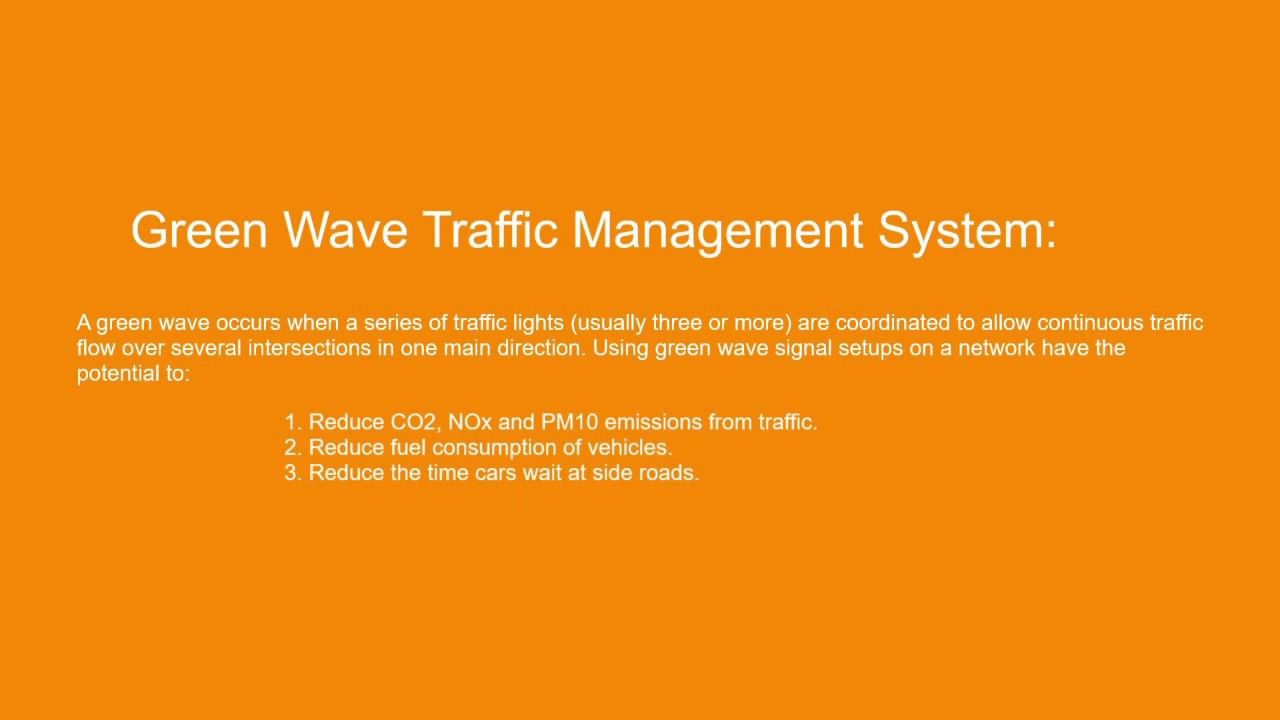 Green Wave system for Traffic Signals. - YouTube