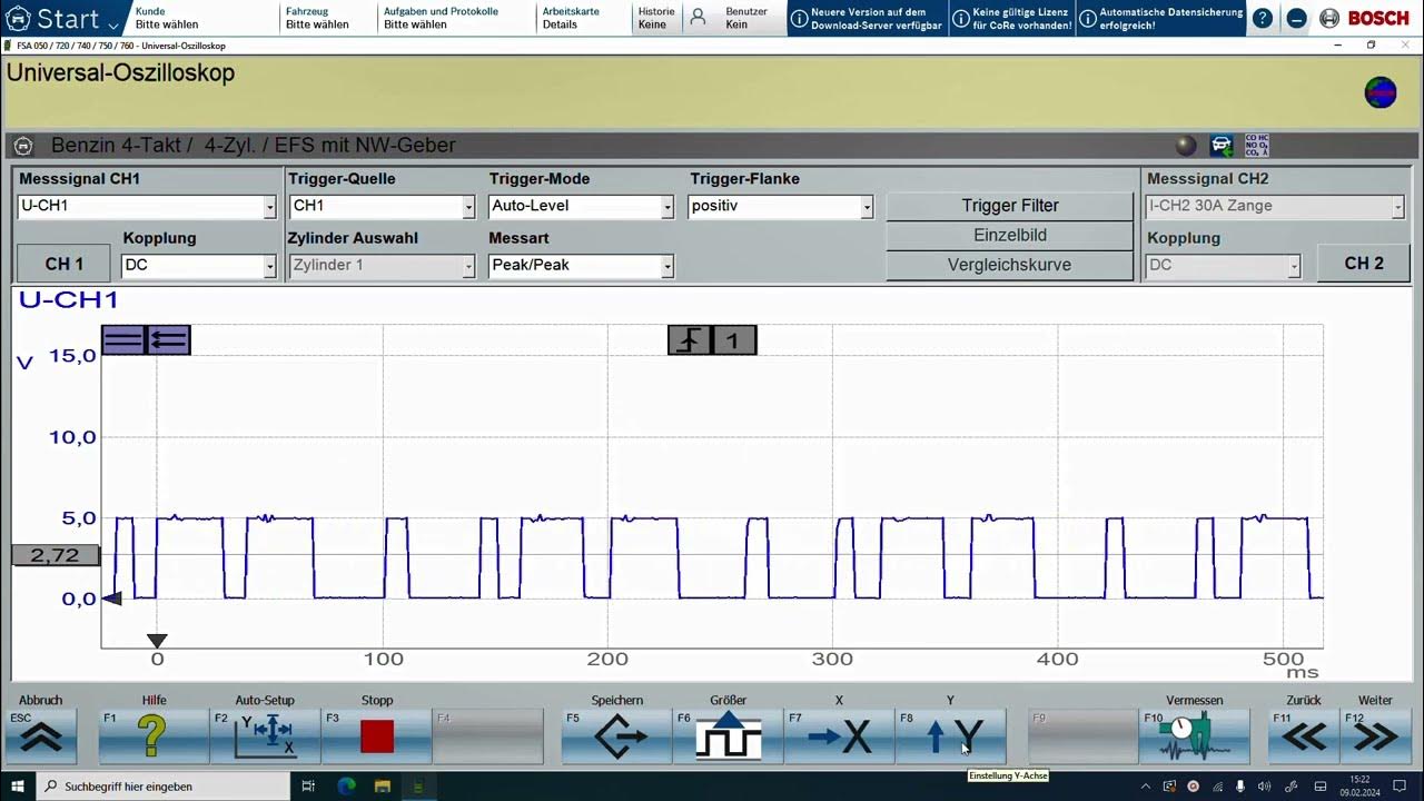 Signalbild von Sensoren mit dem Bosch FSA Universal Oszilloskop ...
