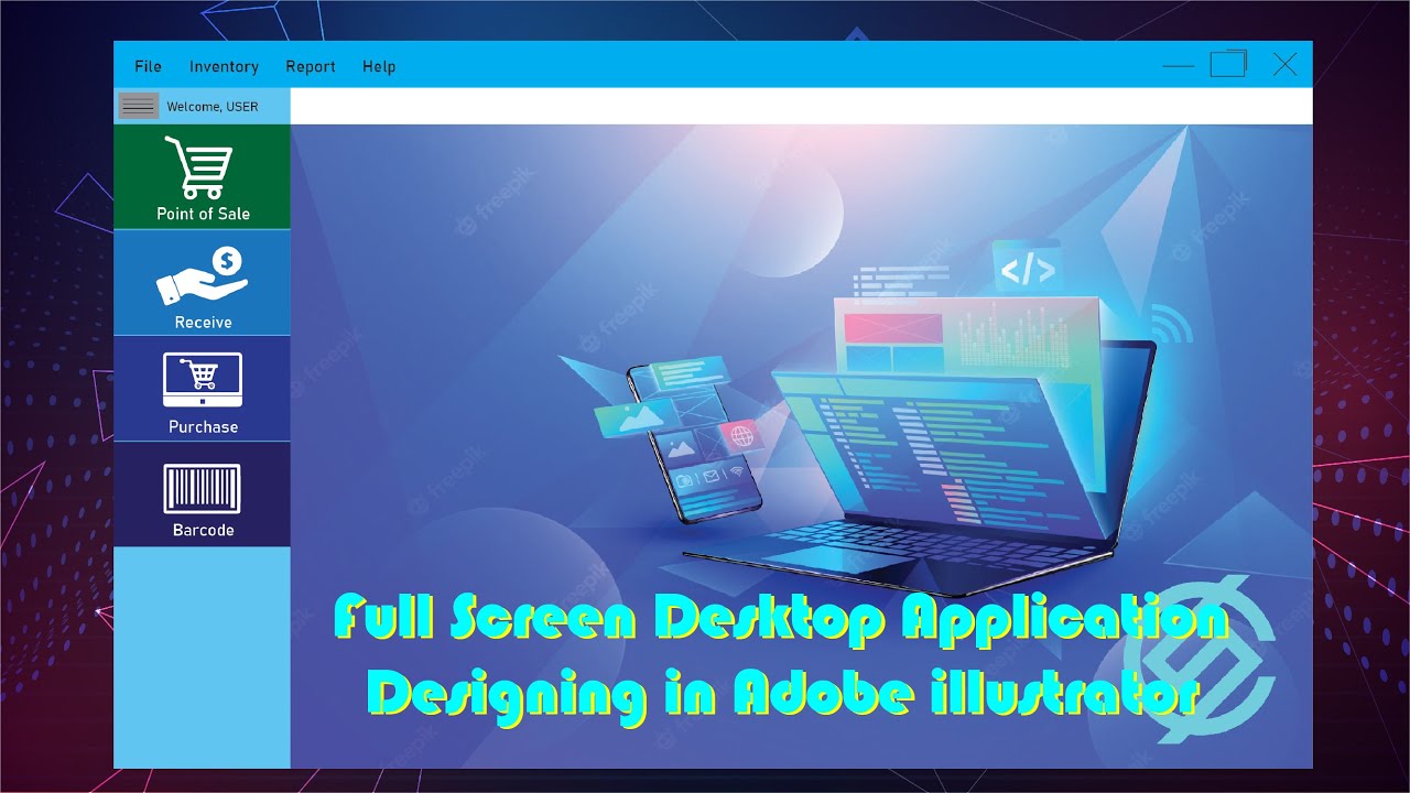 Full Screen Desktop Application Designing in Adobe Illustrator - YouTube