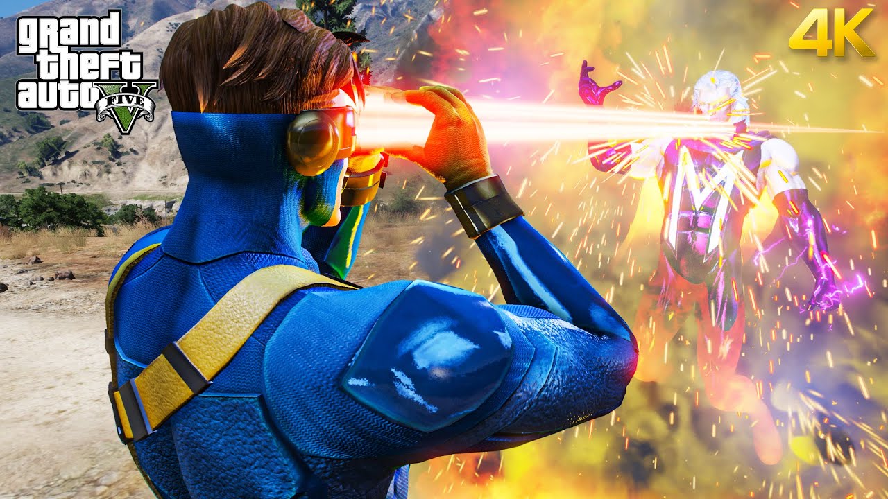 GTA 5 - Cyclops VS Magneto | Epic Death Battle! - YouTube