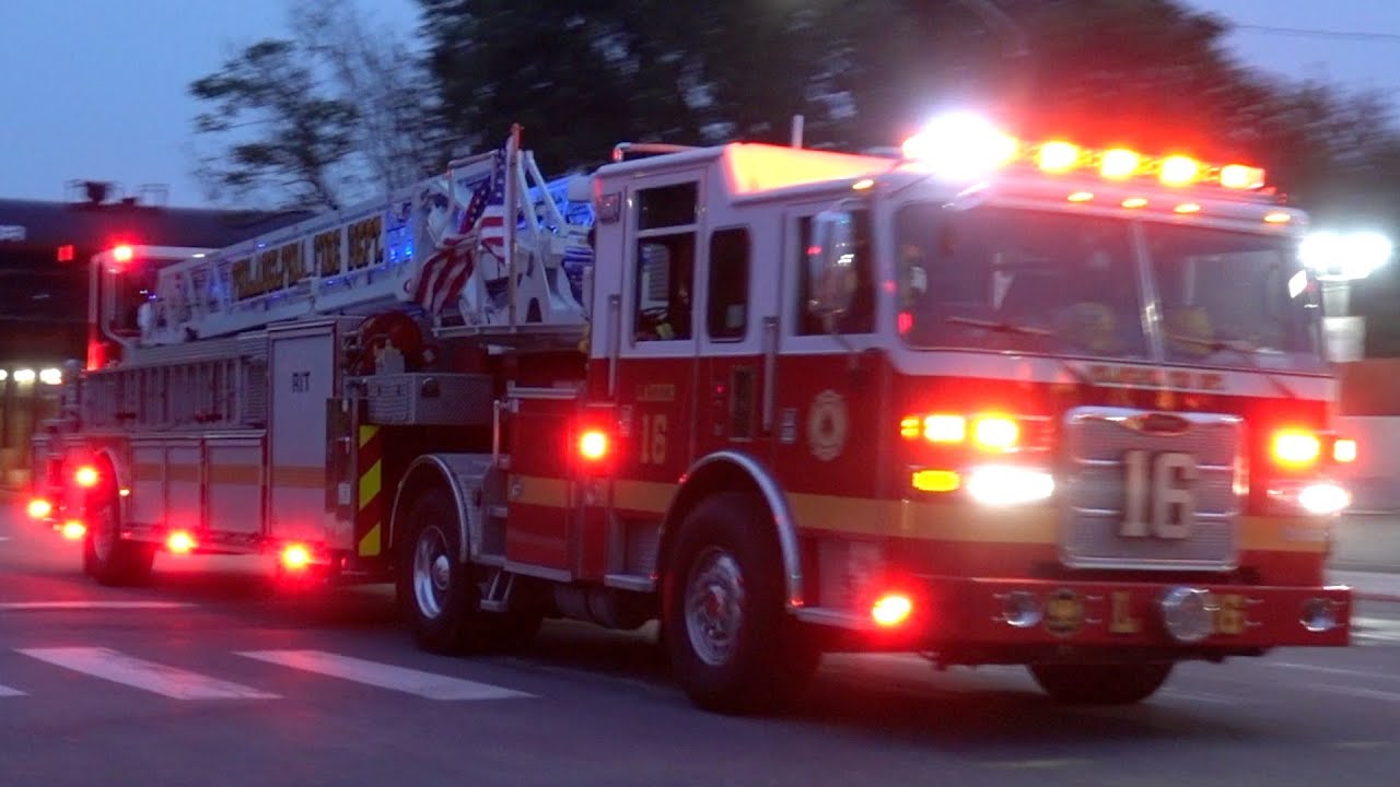Philadelphia Fire Department Ladder 16 Responding - YouTube