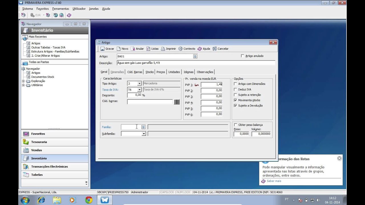 Aula 3 - Primavera Express - Gestão de Produtos - YouTube