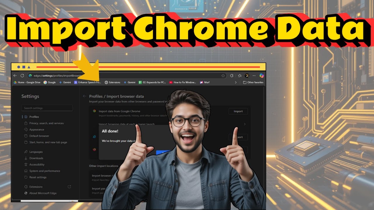 How To Import Google Chrome Data to Microsoft Edge - Quick Tutorial - YouTube