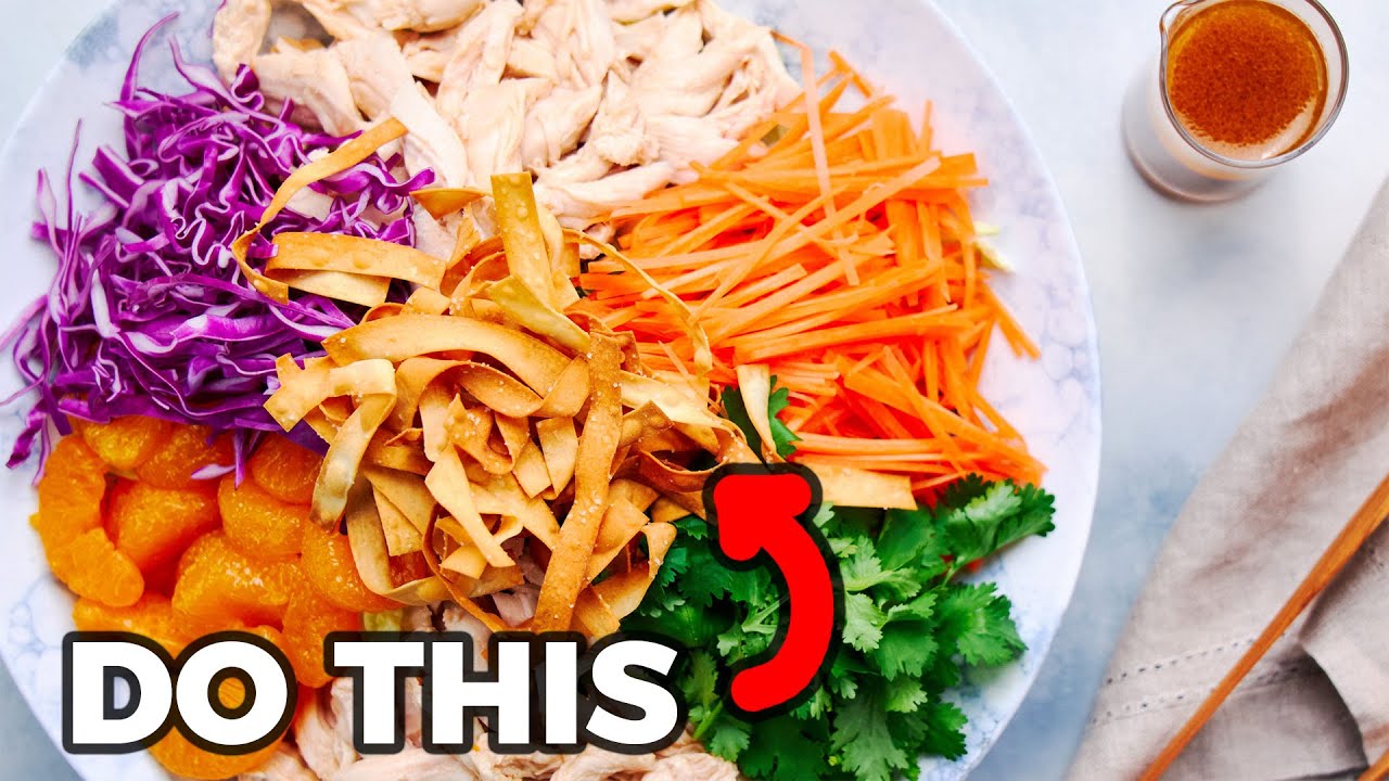 Chinese Chicken Salad with Ginger Sesame Dressing - YouTube