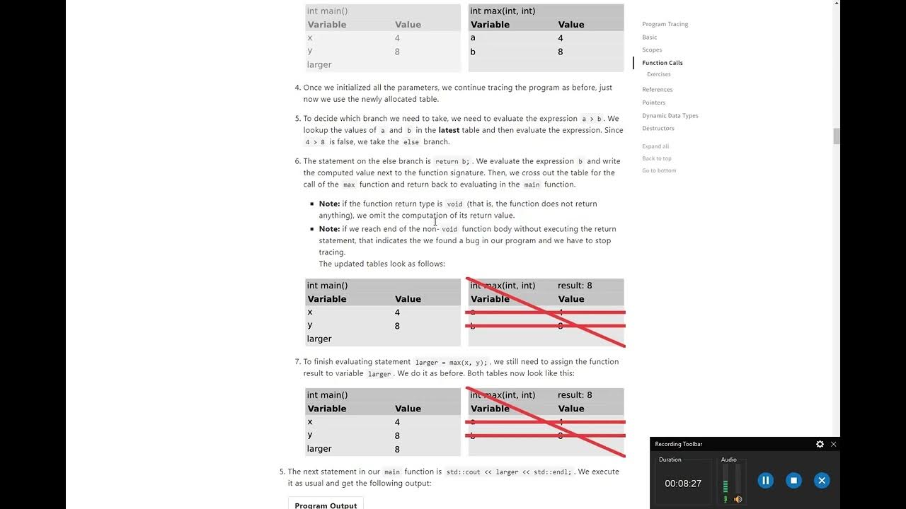 Tracing C++ Programs (execution by hand) - YouTube