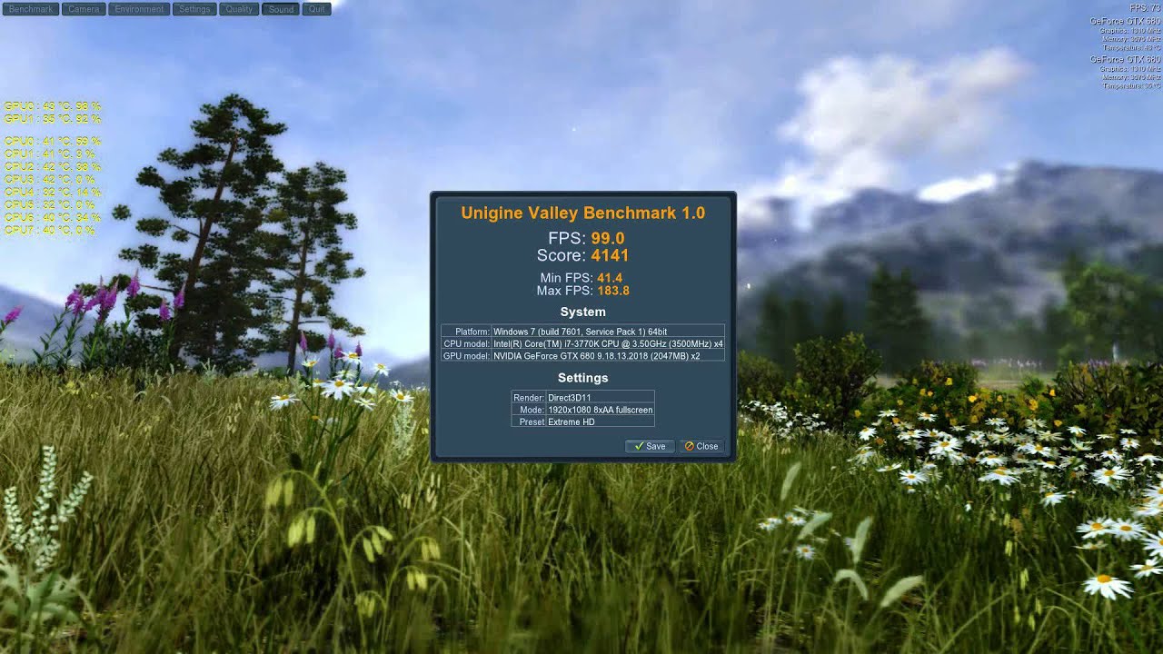 Unique Valley Benchmark (extreme preset HD 1080p) - YouTube