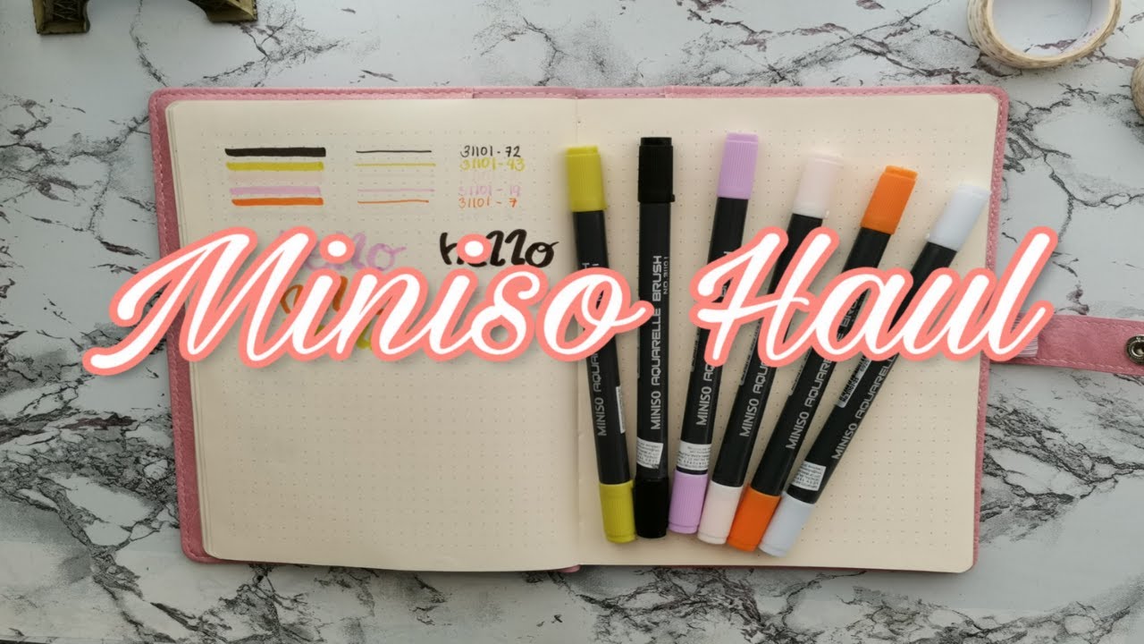 MINISO MARKERS HAUL AND SWATCHES | BULLET JOURNAL - YouTube
