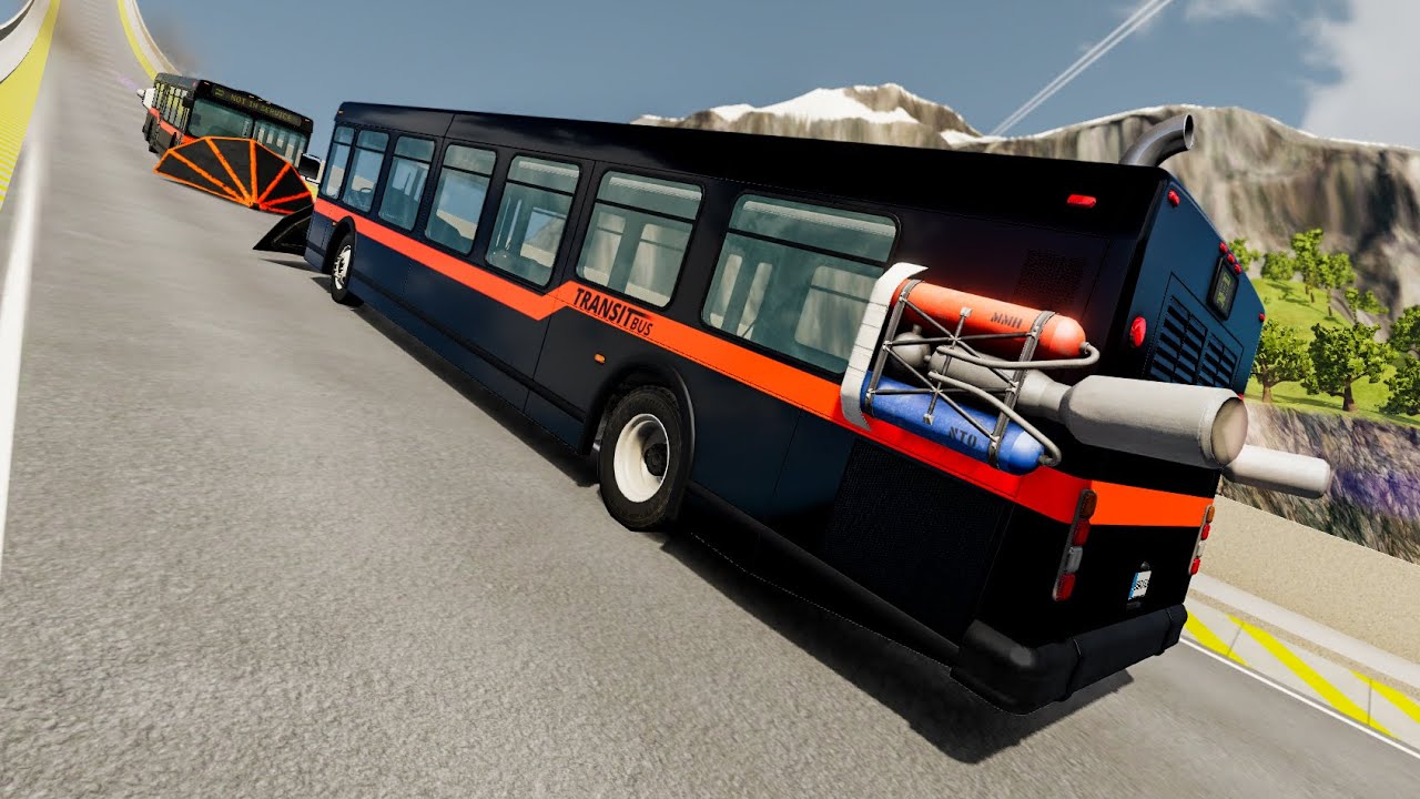 Cars VS Crazy Bus - Beam NG Drive - YouTube