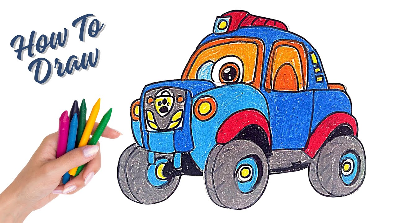 How to draw Robo Car - Paw Patrol || Easy drawing for kids - YouTube