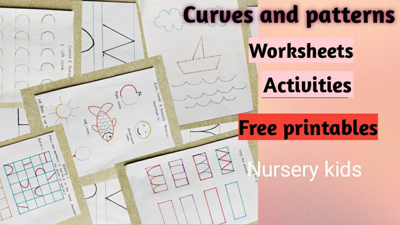 Curves And Patterns For Nursery Kids | Prewritting Skills |Worksheets ...
