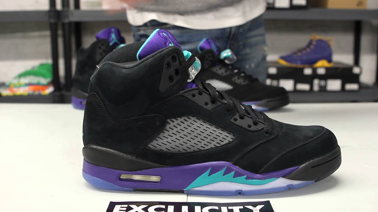 Air Jordan V Retro "Black Grape" Unboxing Video at Exclucity - YouTube