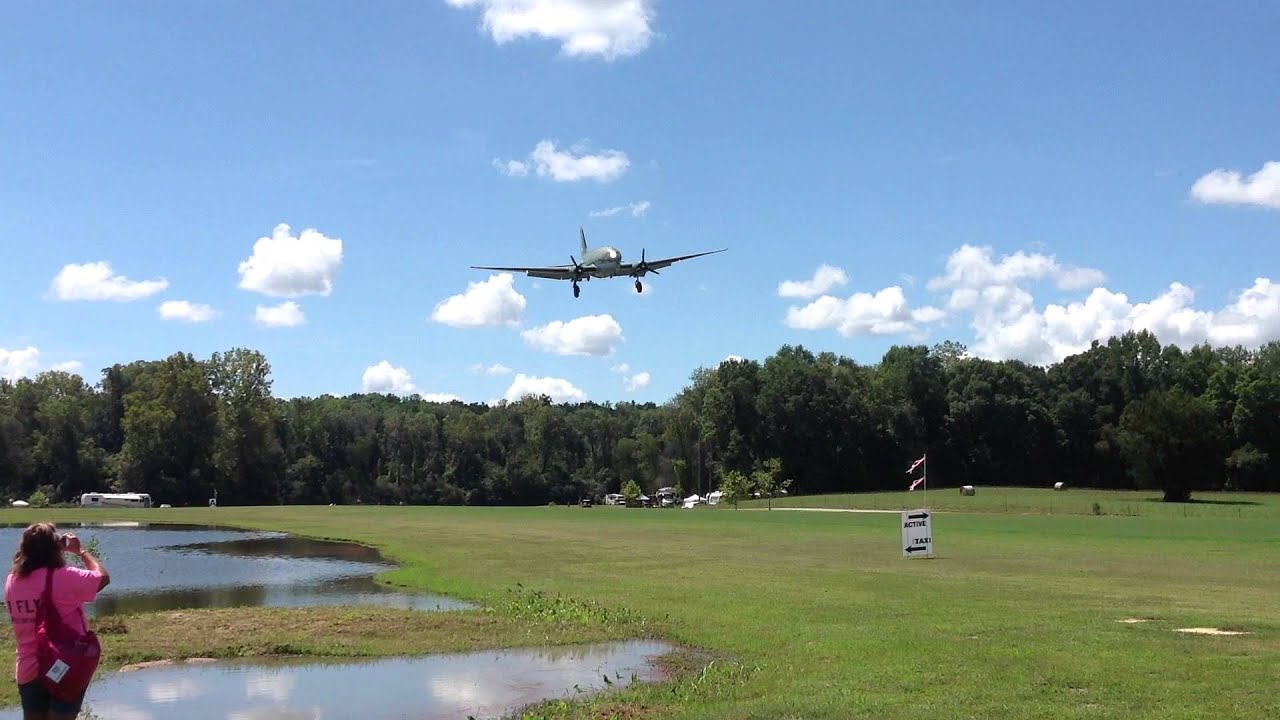 C-46 Commando at Triple Tree Aerodrome fly-in 2014 - YouTube