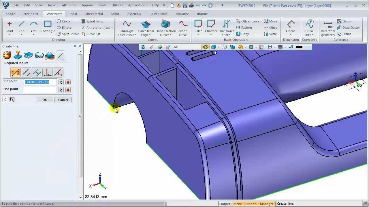 Creating Parting Lines Manually -ZW3D 2012 - YouTube