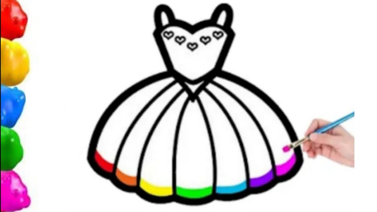 How to draw a princess dress/Dress drawing step by step /Easy drawing ...