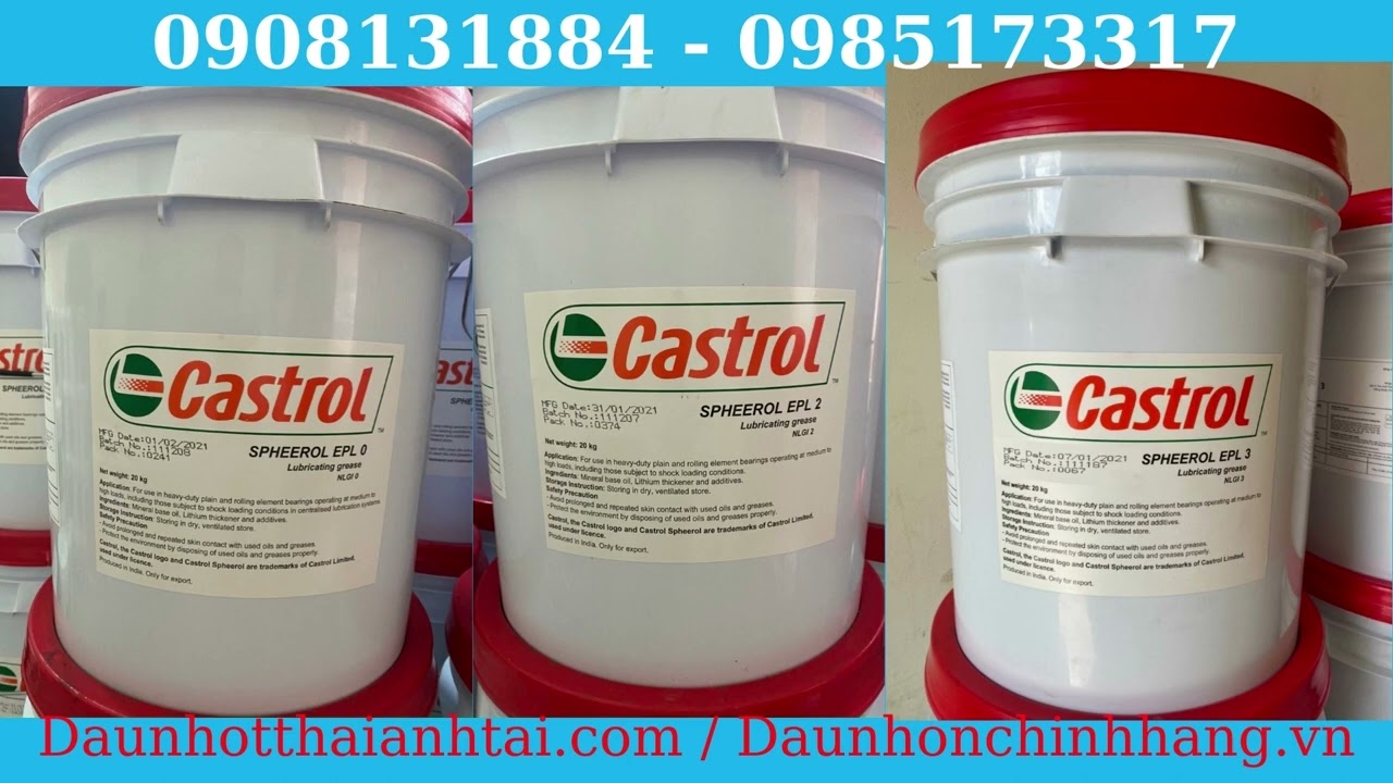 Mỡ bôi trơn Castrol Spheerol EPL 0 - 2 - 3 - YouTube