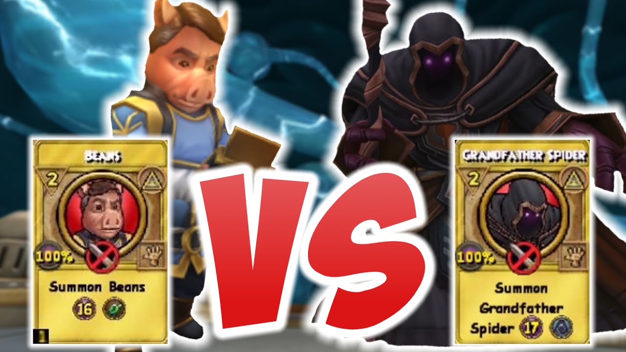 BEANS VS THE GRANDFATHER SPIDER IN WIZARD101 - YouTube
